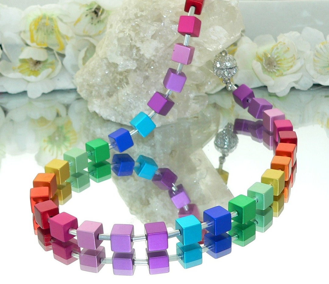 Chain, Cube Chain, Necklace, Collier, Cube, Cube, Aluminum, Aluminum ...