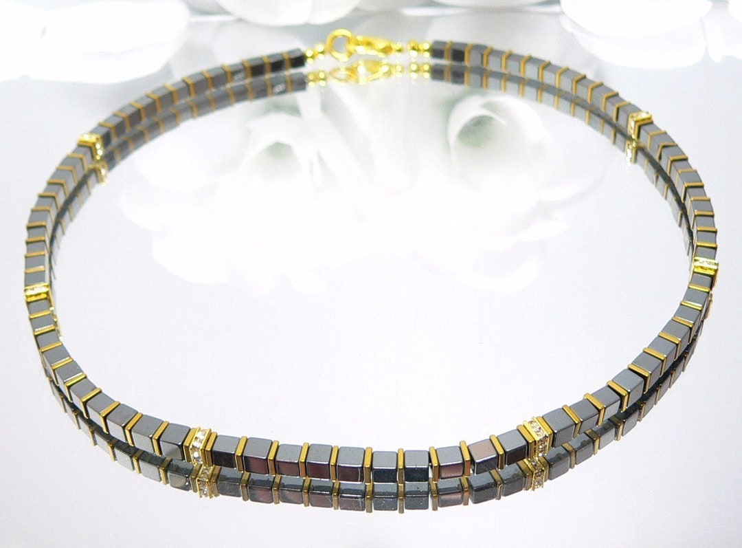Chain, Necklace, Collier, Cube Chain, Cube, Necklace, Hematite Cubes ...