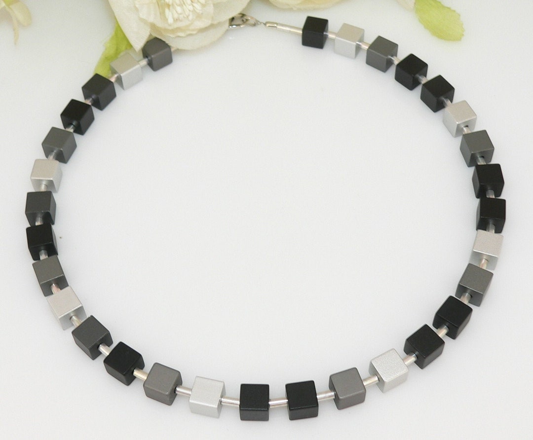 Necklace, Cube Chain, Collier, Necklace, Cube, Cube, Anodized Aluminum ...