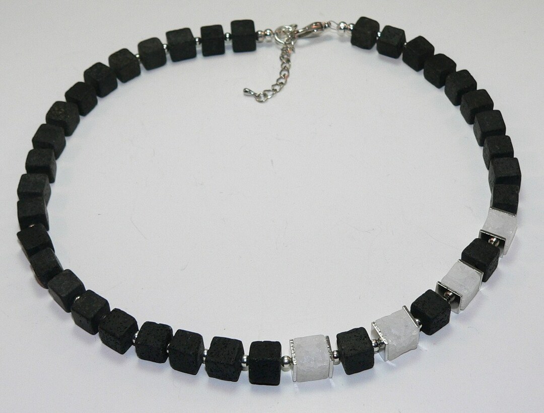 Chain, Necklace, Collier, Cube Chain, Necklace, Cube, Beads, Lava Cube ...