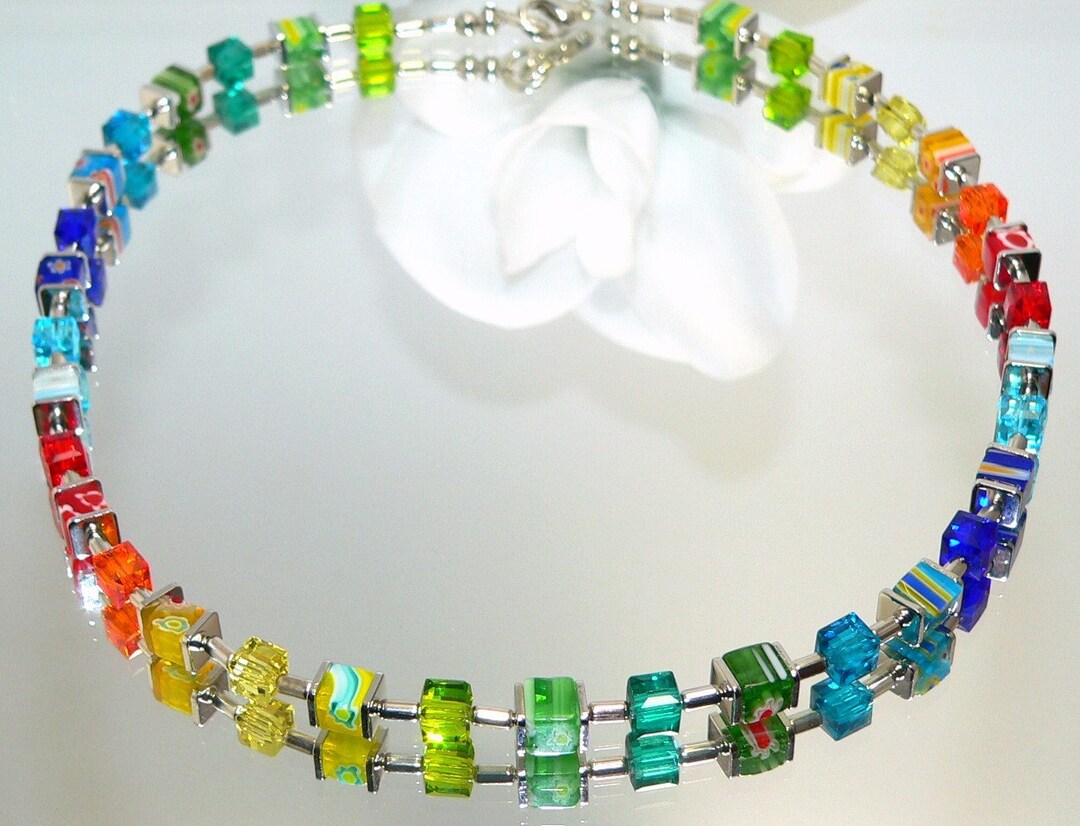 Chain, Necklace, Necklace, Cube Chain, Cube, Crystal Glass Cube ...