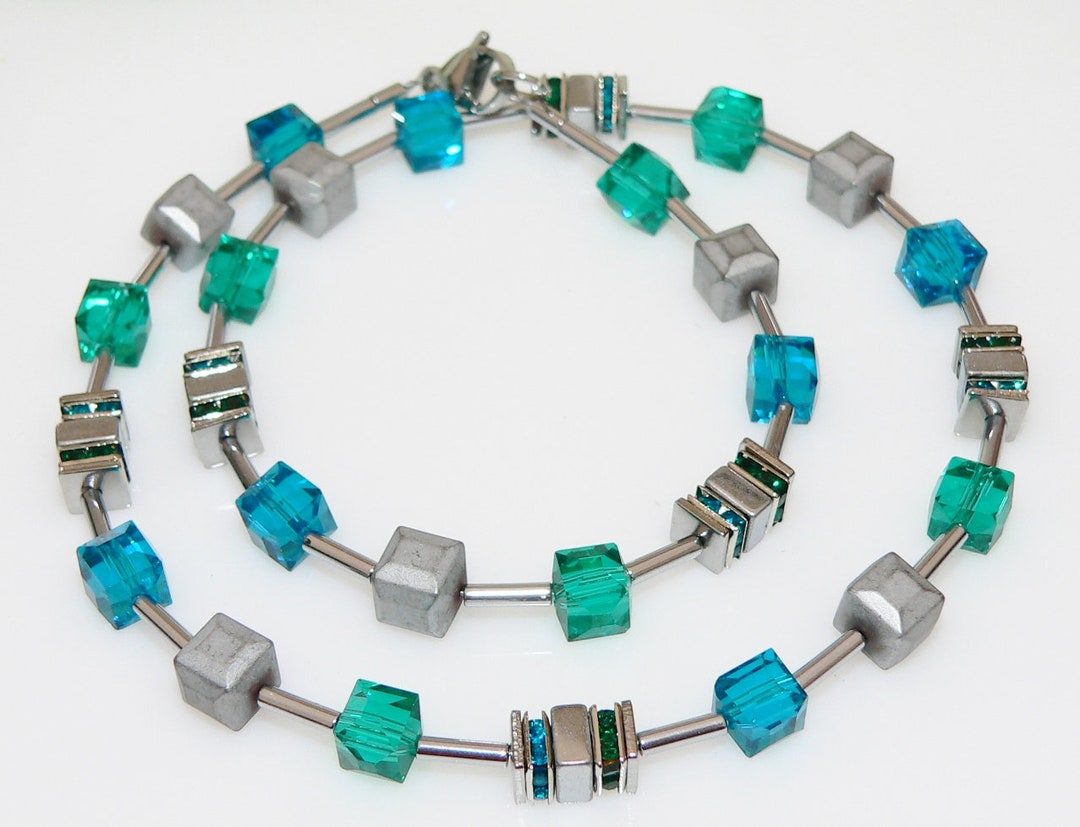 Necklace, Cube Chain, Collier, Necklace, Cube, Rhinestone, Crystal ...