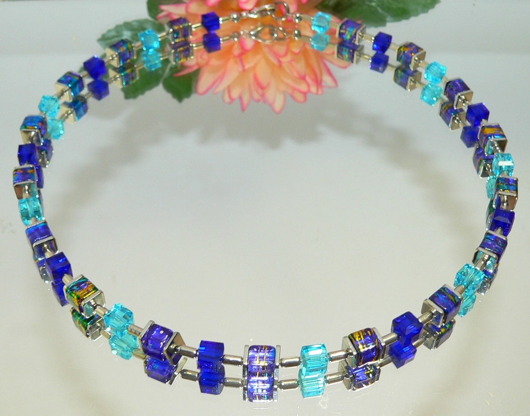 Chain, Necklace, Collier, Cube Chain, Necklace, Cube, Cube, Glass ...