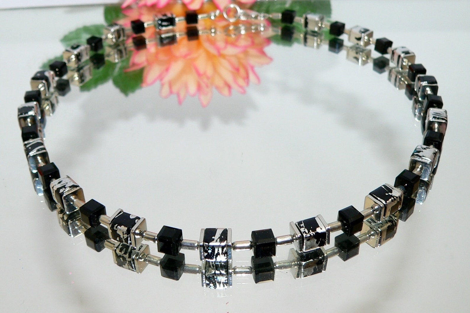Chain, Necklace, Collier, Chain of Cubes, Cube, Glass Cube, Crystal ...