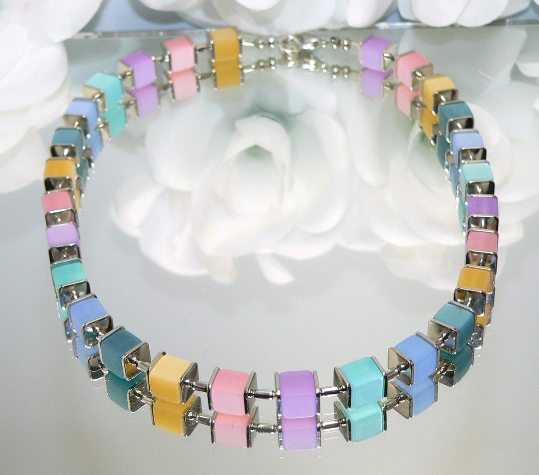 Chain, Necklace, Collier, Cube Chain, Cube, Necklace, Polar Effect Cube ...