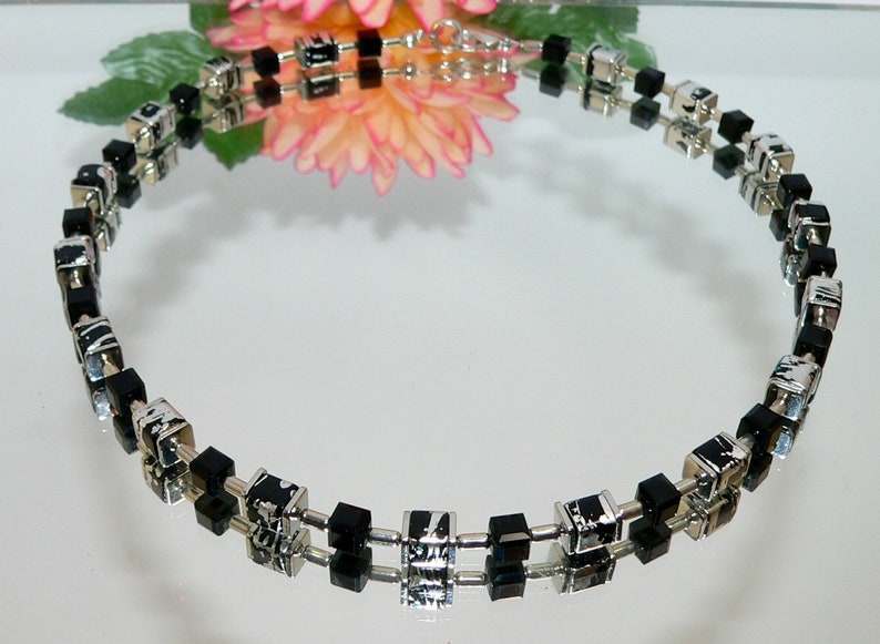 Chain, Necklace, Collier, Chain of Cubes, Cube, Glass Cube, Crystal ...