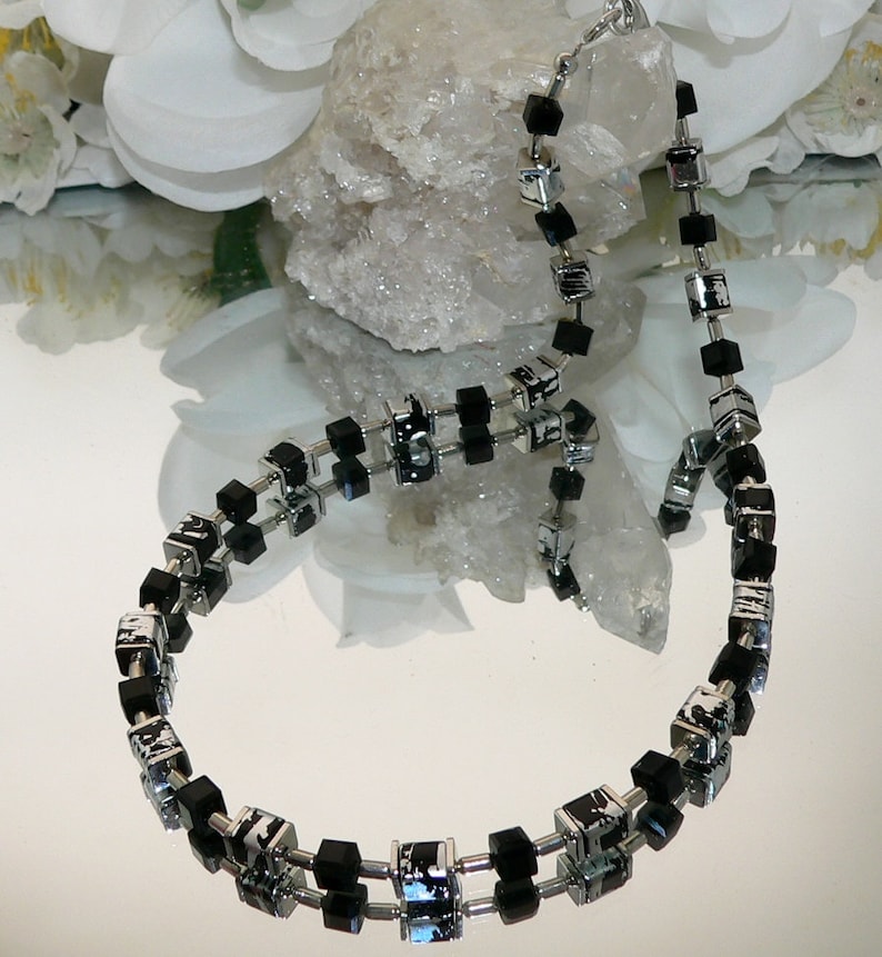 Chain, Necklace, Collier, Chain of Cubes, Cube, Glass Cube, Crystal ...