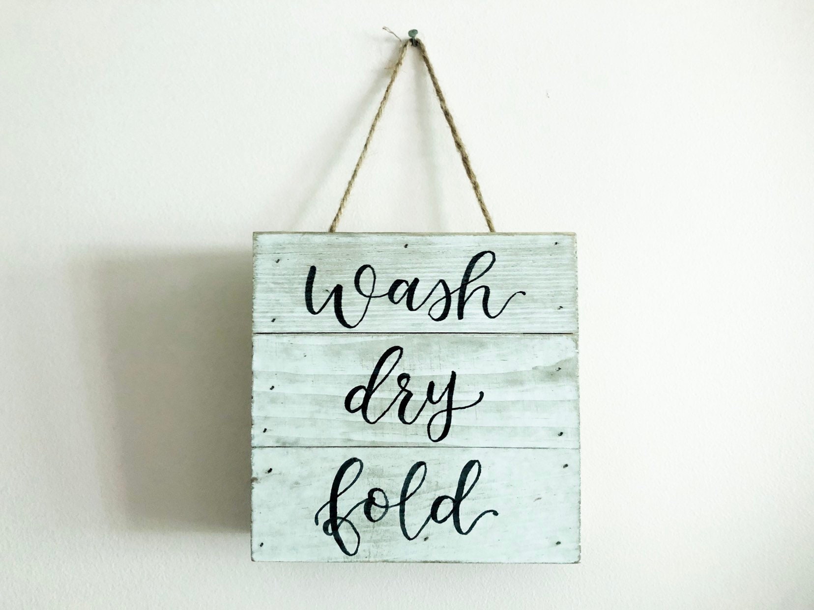 Laundry Room Sign Wall Hanging Sign Wash, Dry, Fold - Etsy