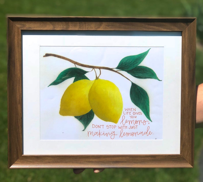 Custom Lettering Available / Lemon Watercolor Print - Etsy