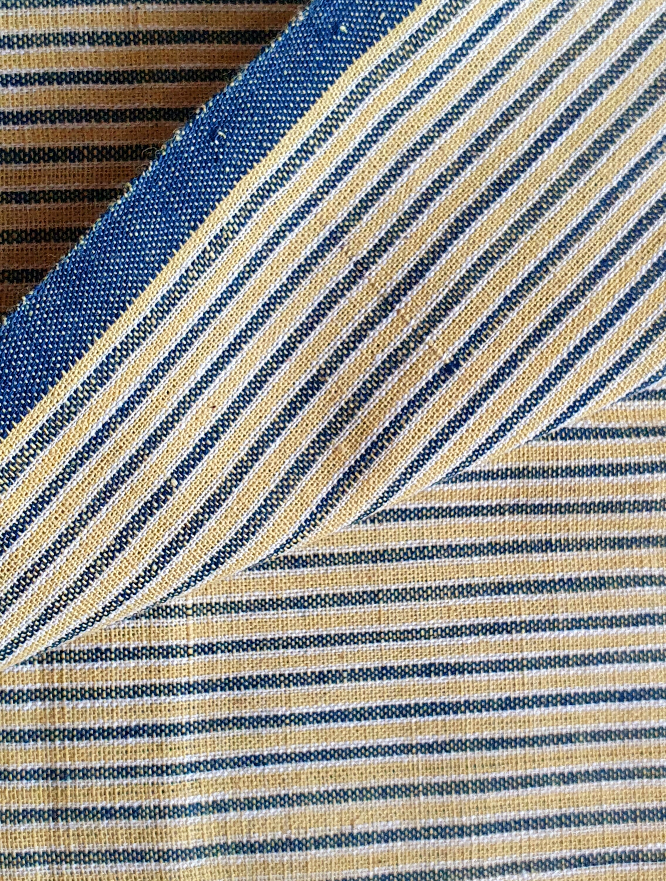 Yellow, Ecru and Dark Indigo Stripes - Etsy UK