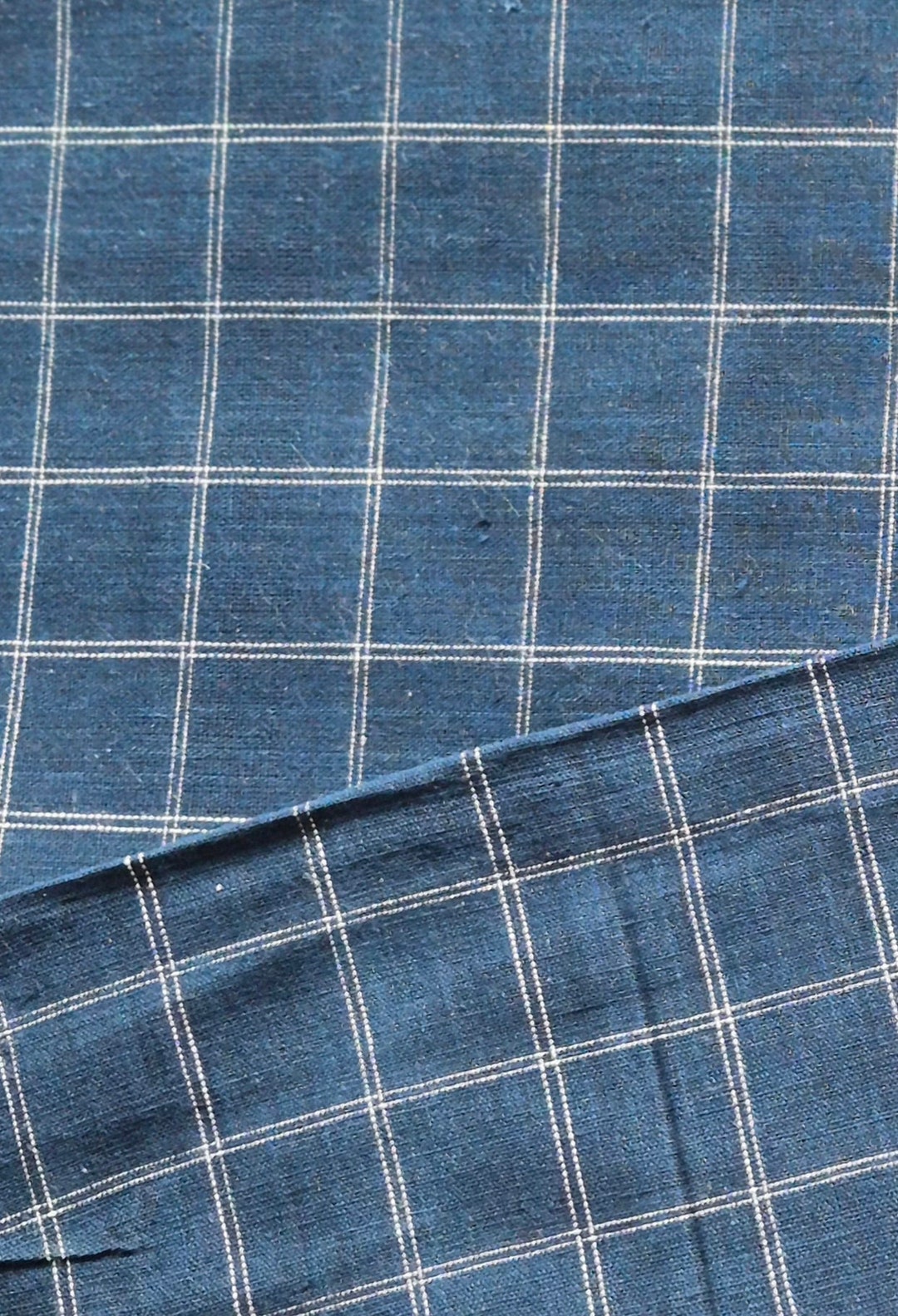 Dark Indigo Base With Ercu Double Stripes ( 1 Yard) - Etsy