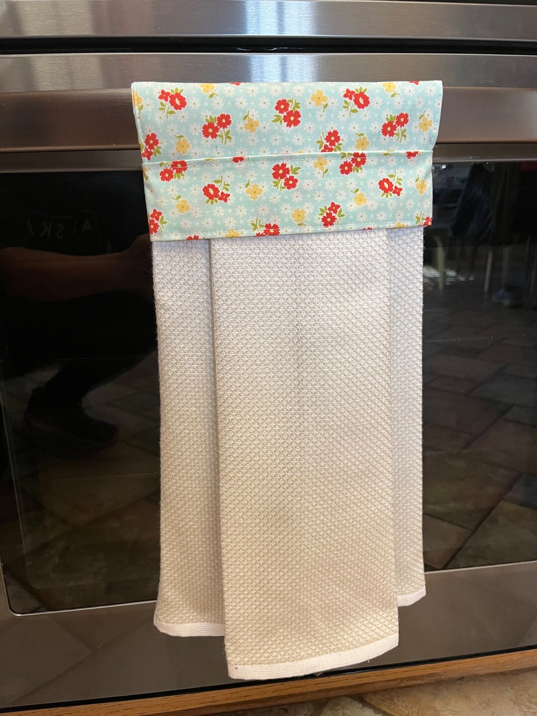 Floral Hanging Kitchen Towel, Oven Handle Hanging Kitchen Towel ...
