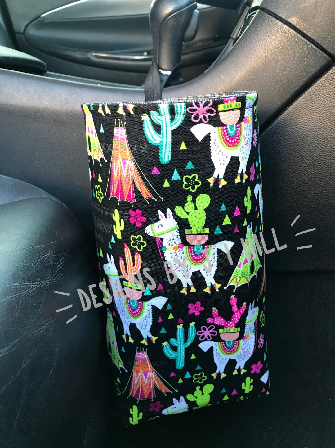 Llama, Cactus, Teepee Car Trash Bag, Waterproof Lining, Gearshift Car ...