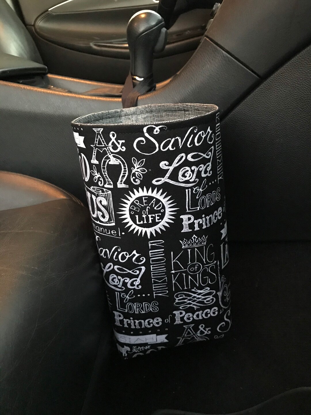 Name of God Car Trash Bag, Waterproof Wipeable Lining, Gearshift Car ...
