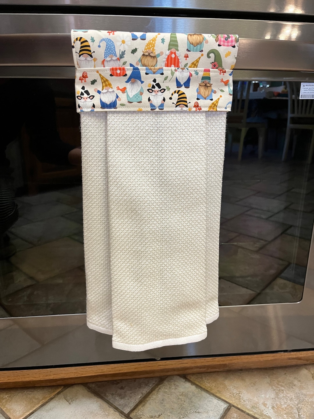 Gnomes Hanging Kitchen Towel, Oven Handle Hanging Kitchen Towel ...