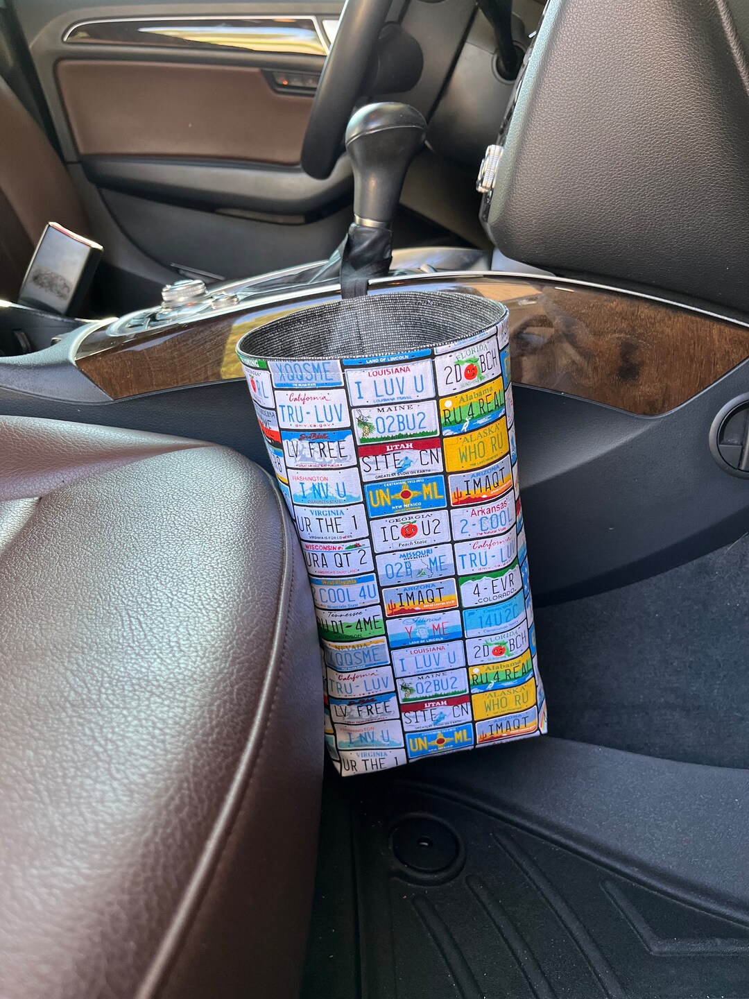 License Plate Themed Car Trash Bag/waterproof Lining/gearshift - Etsy