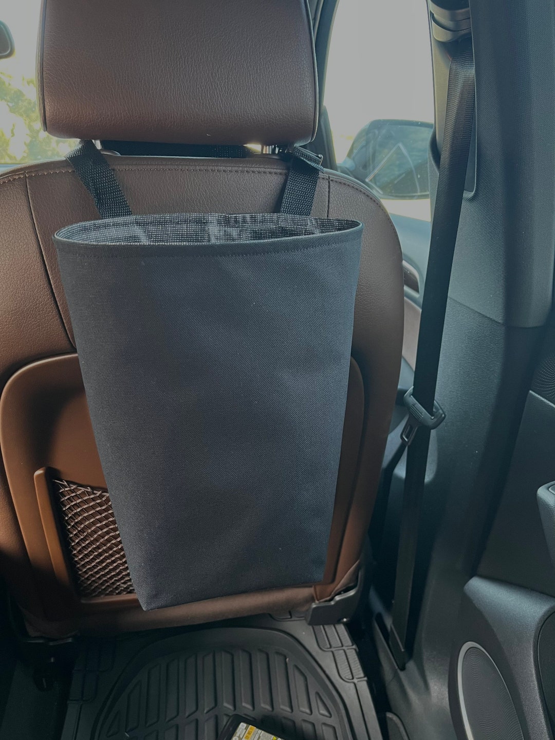 Large Solid Black Car Trash Bag/waterproof Lining/gearshift Car Trash ...