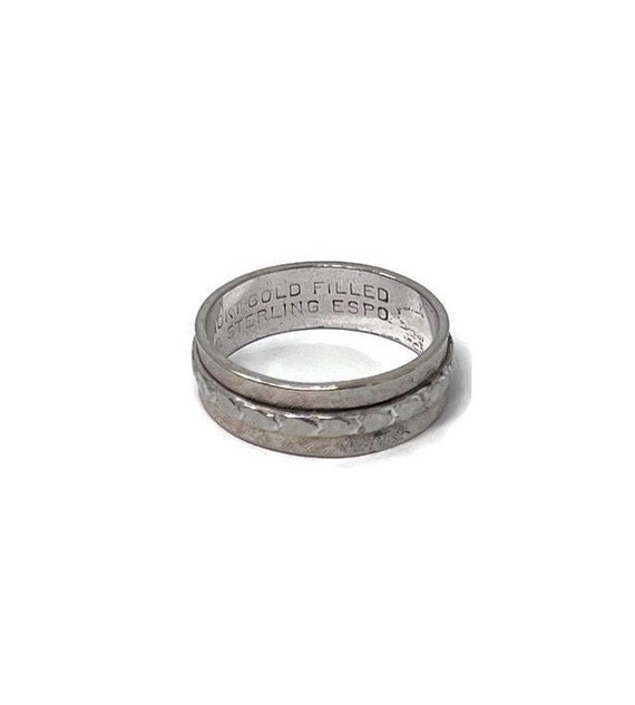 Vintage Sterling Silver 10K Gold Filled ESPO Mens Band Ring Size 11 1 2 Etsy