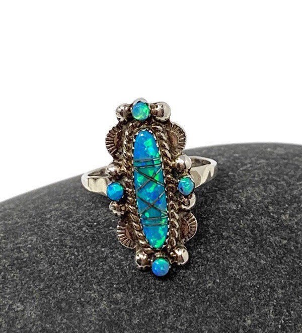 HORSE MOSAIC TURQUOISE OPAL RING 6 - munimoro.gob.pe