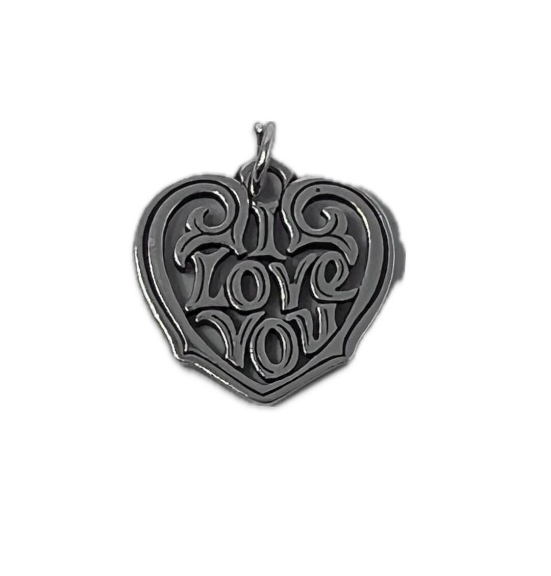 Rare Retired James Avery I Love You Sterling Silver Scroll Heart ...