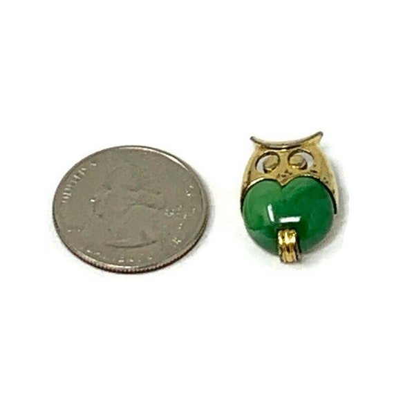 Vintage Crown Trifari Jelly Belly Green Owl Bird Luci… - Gem