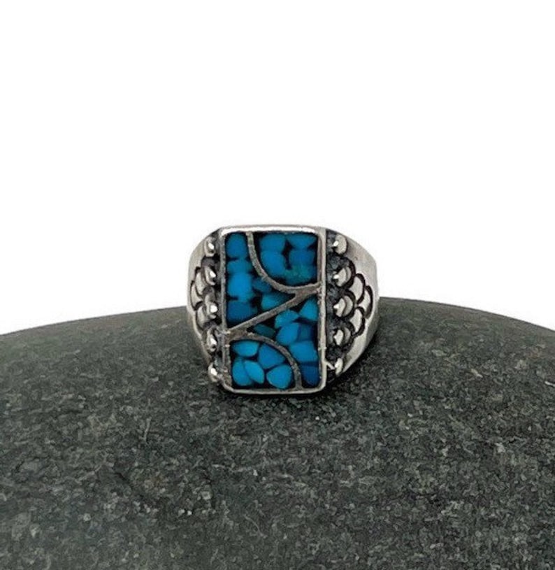 Vintage Navajo Native American Made Crushed Turquoise Chip - Etsy