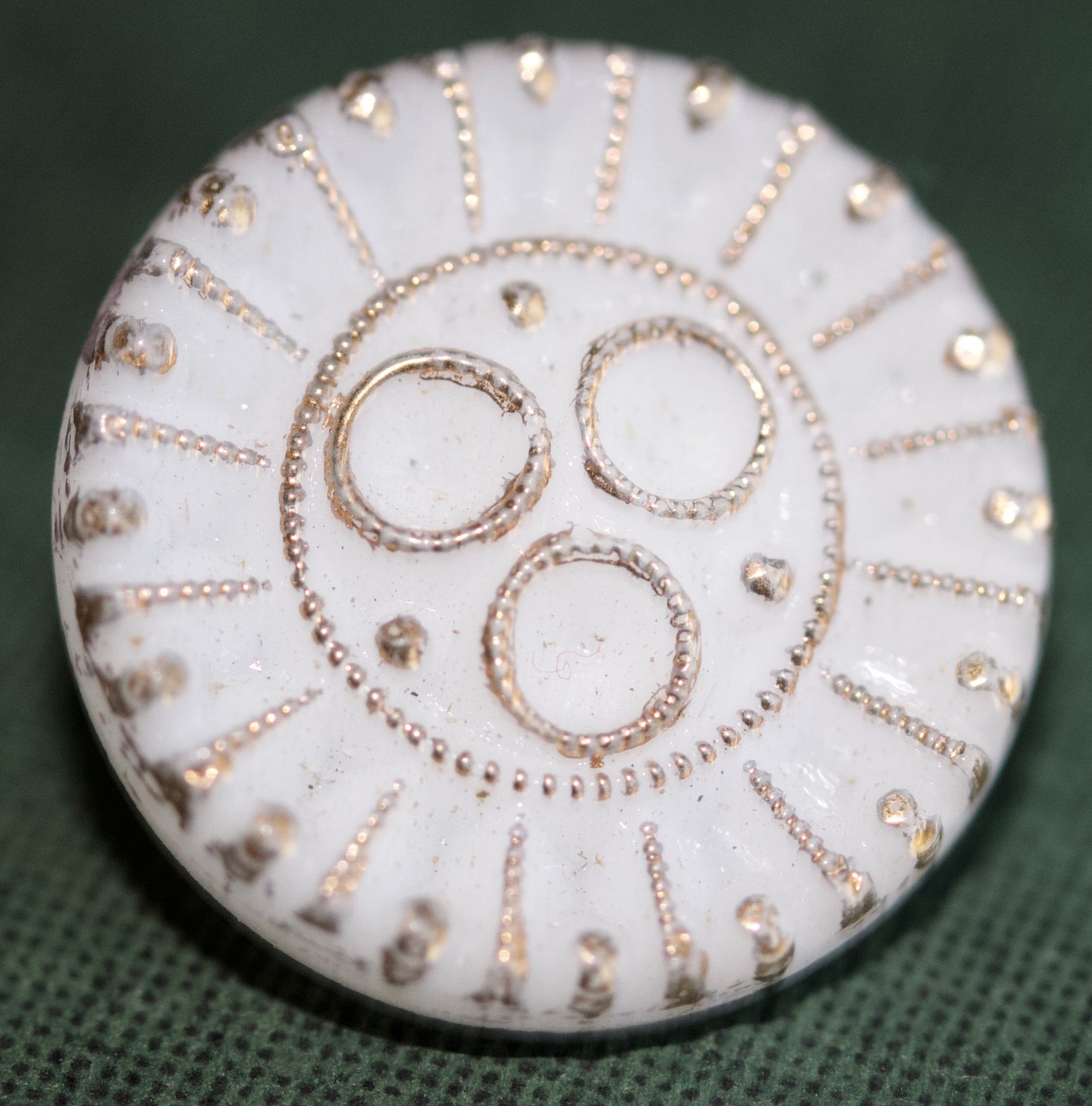 Eight White Glass Buttons - Etsy