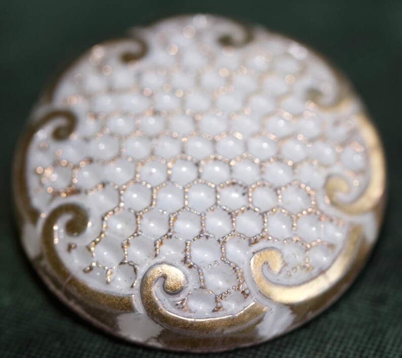 Eight White Glass Buttons - Etsy