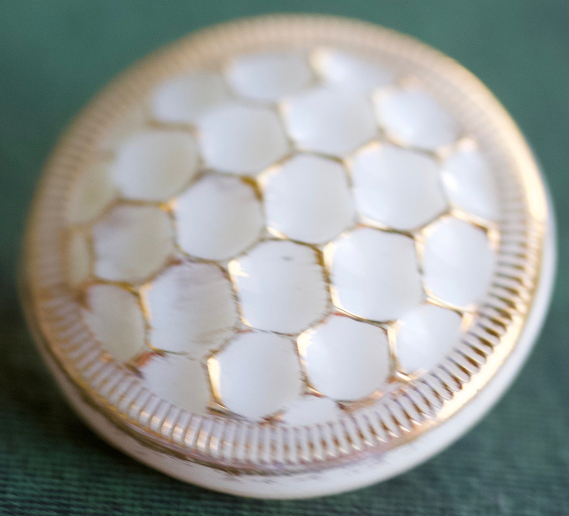 Eight White Glass Buttons - Etsy