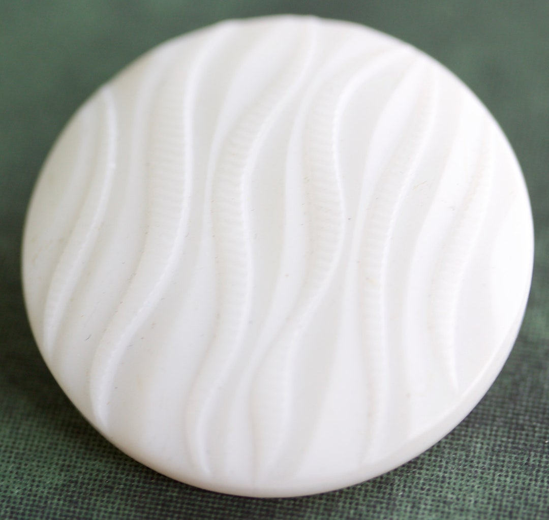 White Glass Button - Etsy