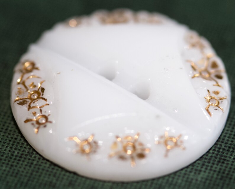 Eight White Glass Buttons - Etsy