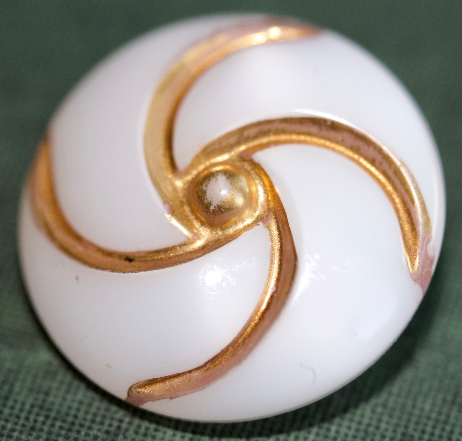 Eight White Glass Buttons - Etsy