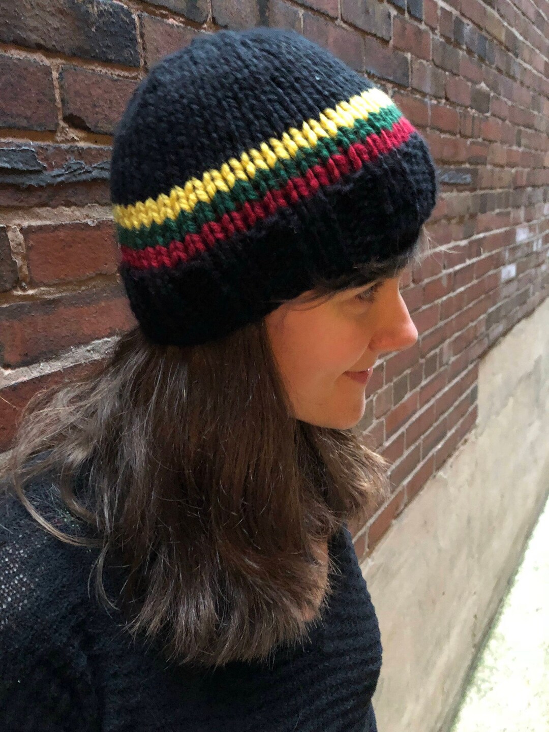 Hand Knit Winter Beanie Hat With Lithuanian Flag Stripe - Multiple ...