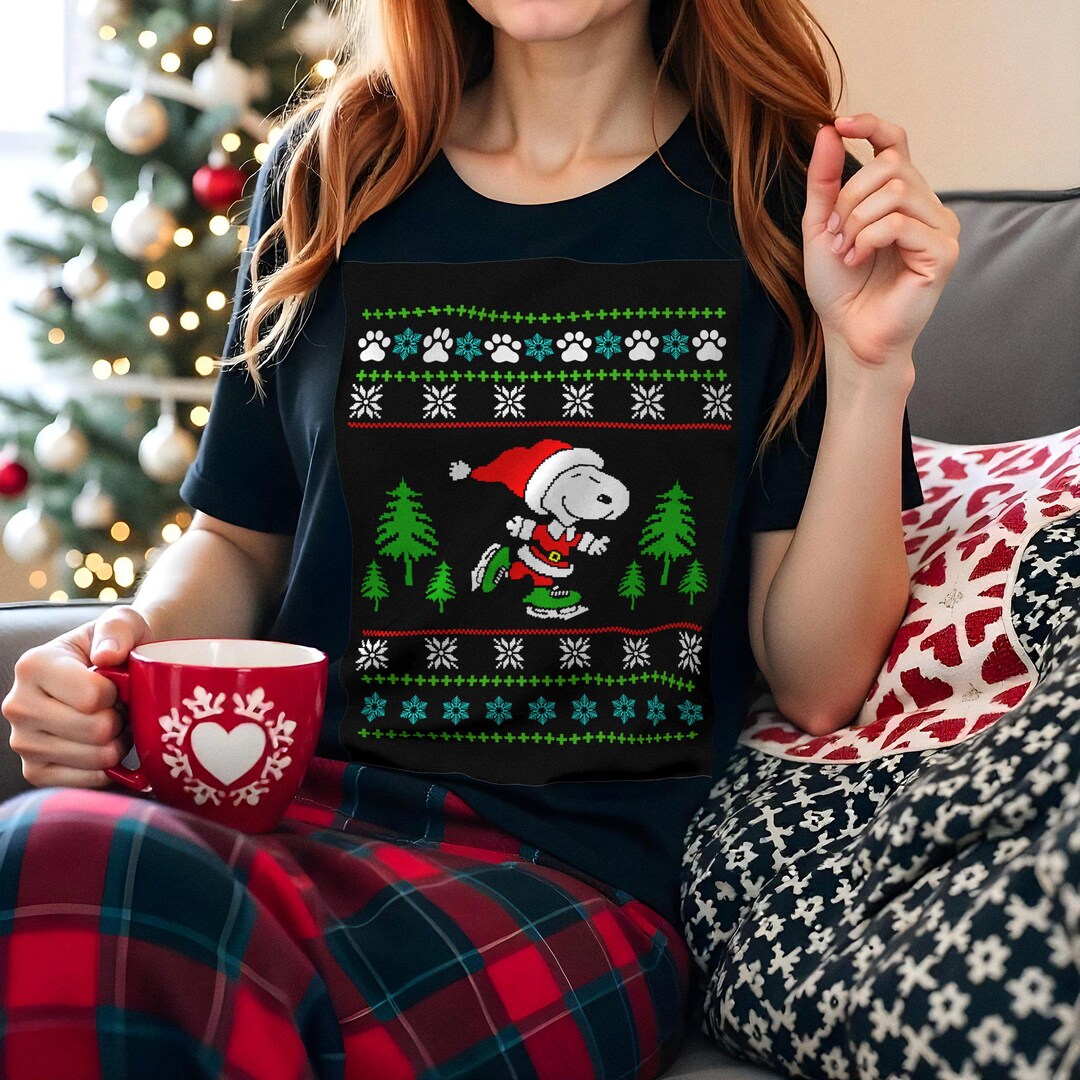Snoopy T-shirt, Christmas Gift Custom Print Shirtie, Unisex Personal ...