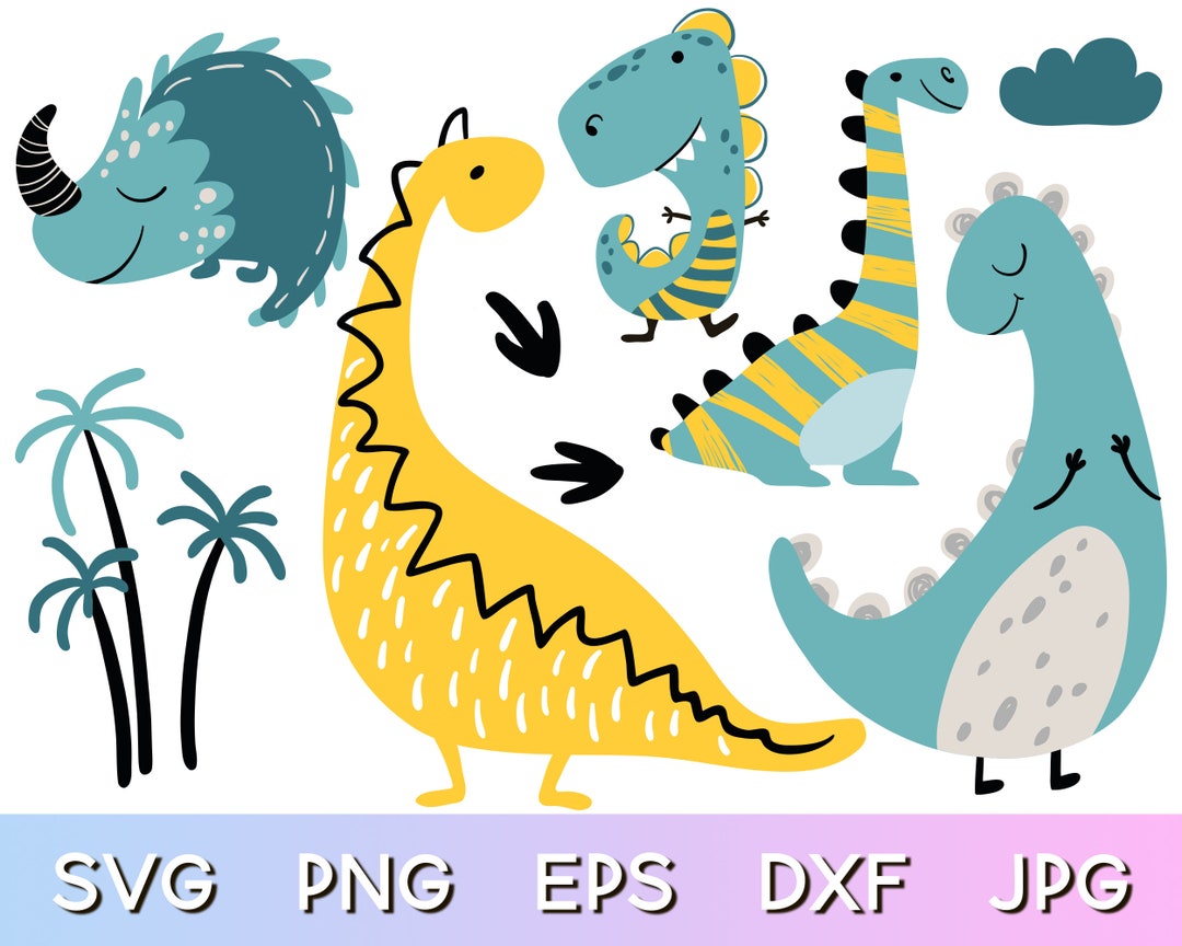 Dino Svg Dinosaur Svg Dinosaurs Svg Clouds Svg Cartoon Svg Dinosaurs ...