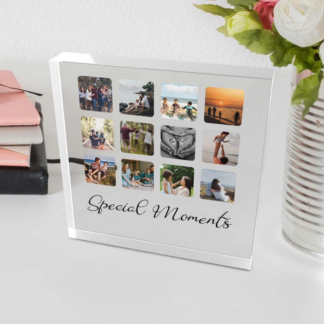 Custom Acrylic Photo Collage Frame, Unique Wedding Gift for Cherished ...