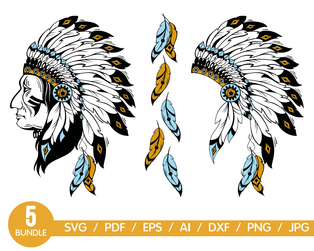 Red Indian Svg Feathers Svg Tribe Png Indian Tribe Clipart Indian Art ...