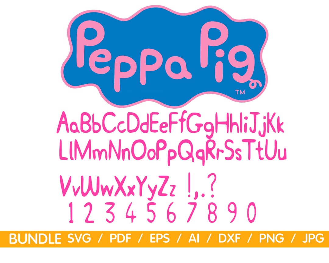 Peppa Pig Alphabet Letter Font Svg Pig Font Svg Girls Font Svg Cricut ...