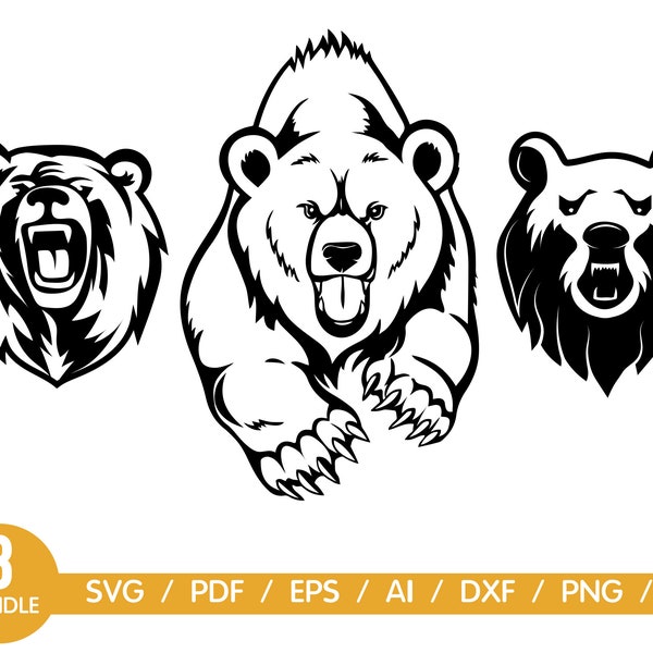 Angry Bear Svg - Etsy