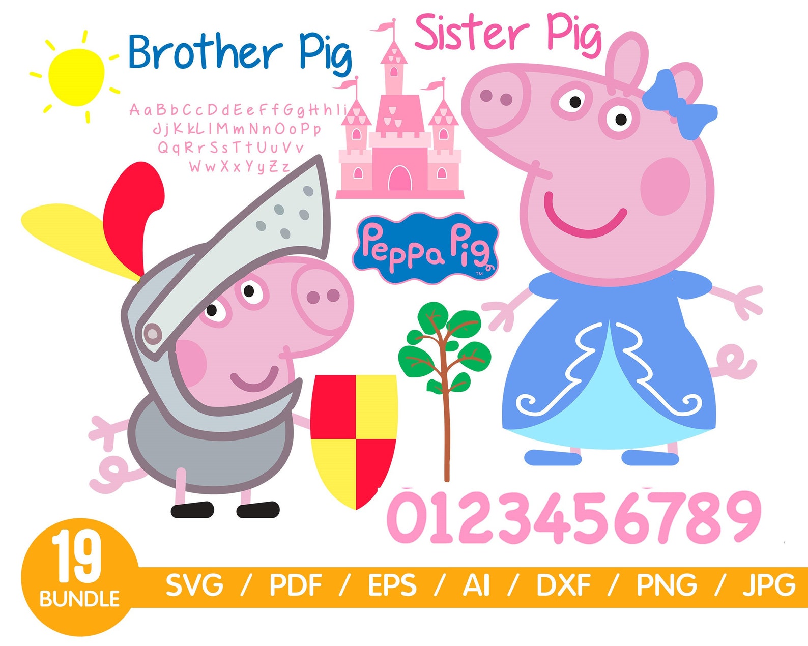 Peppa Pig Svg Princess Pig Svg Peppa Princess Svg Peppa Pig | Etsy