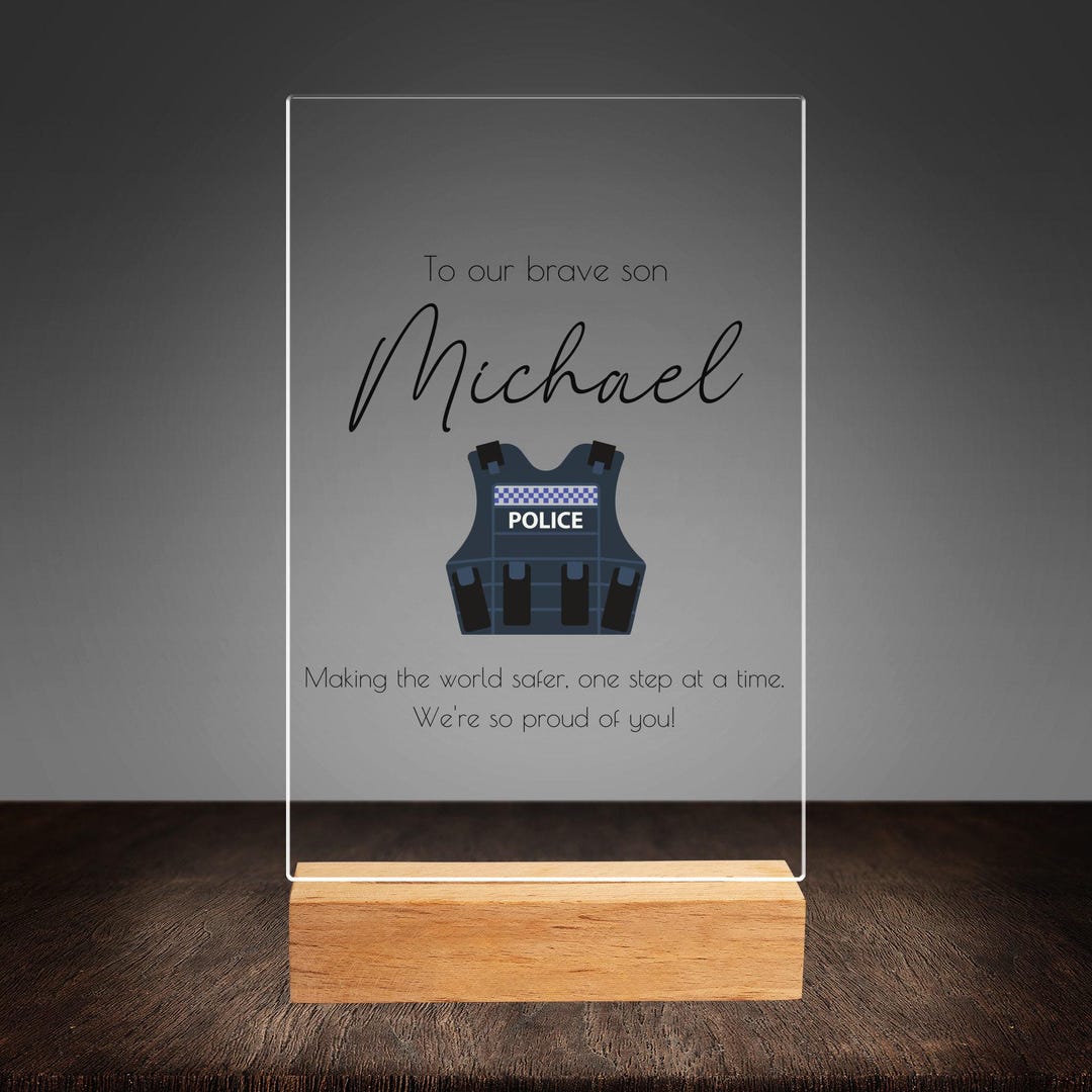 Personalized Police Officer Graduation Plaque, Custom Desk Decor Gift ...