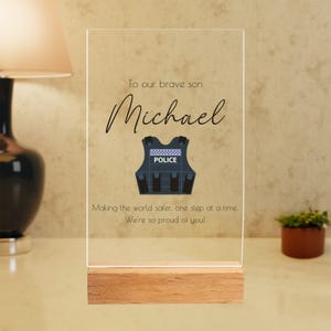 Personalized Police Officer Graduation Plaque, Custom Desk Decor Gift ...
