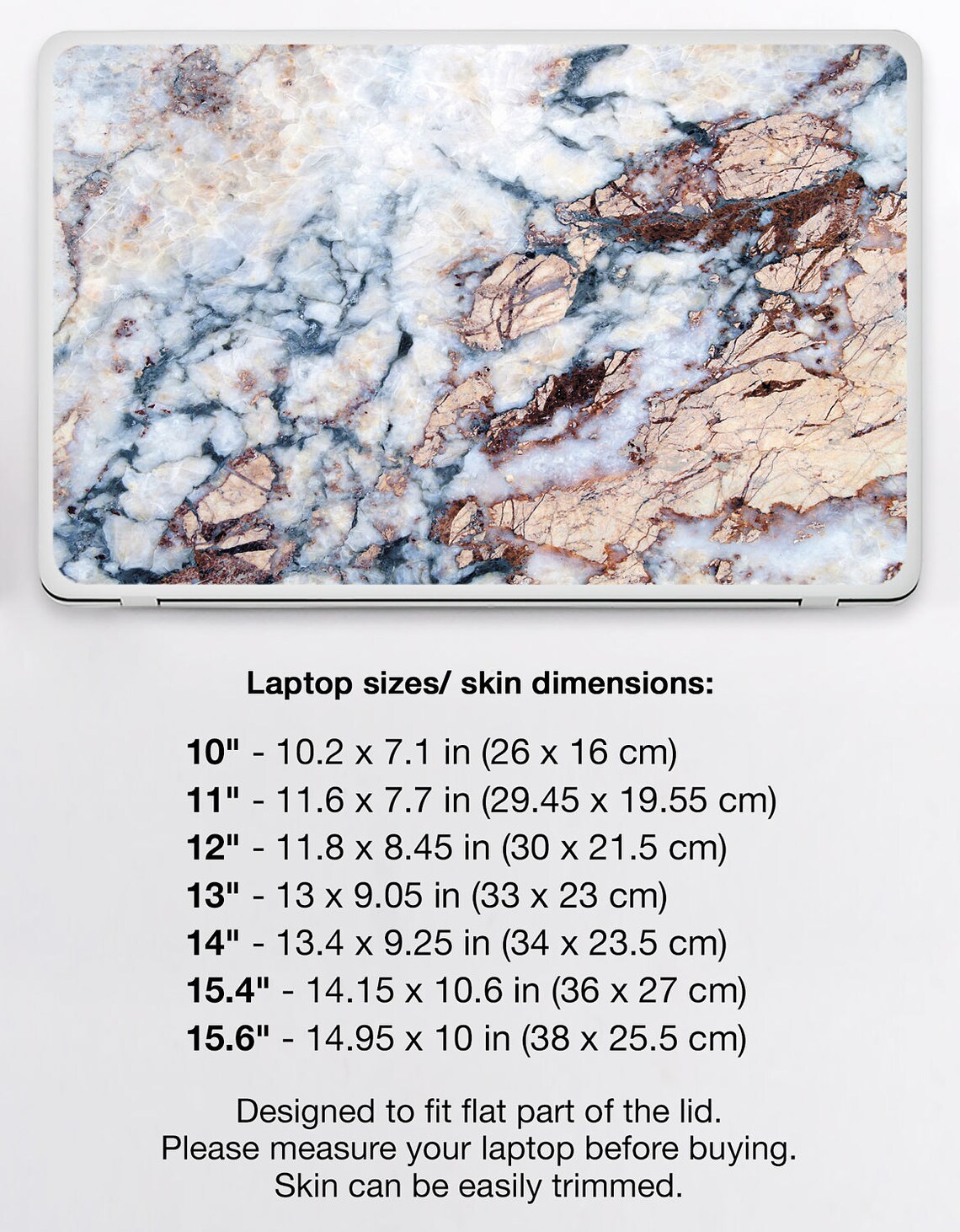 Universal Size Laptop Brown Asus Sticker Marble Laptop Decal - Etsy