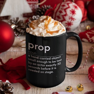 Prop Definition Funny Back Stage Tech Crew Glossy Black 15 Oz. Mug - Etsy
