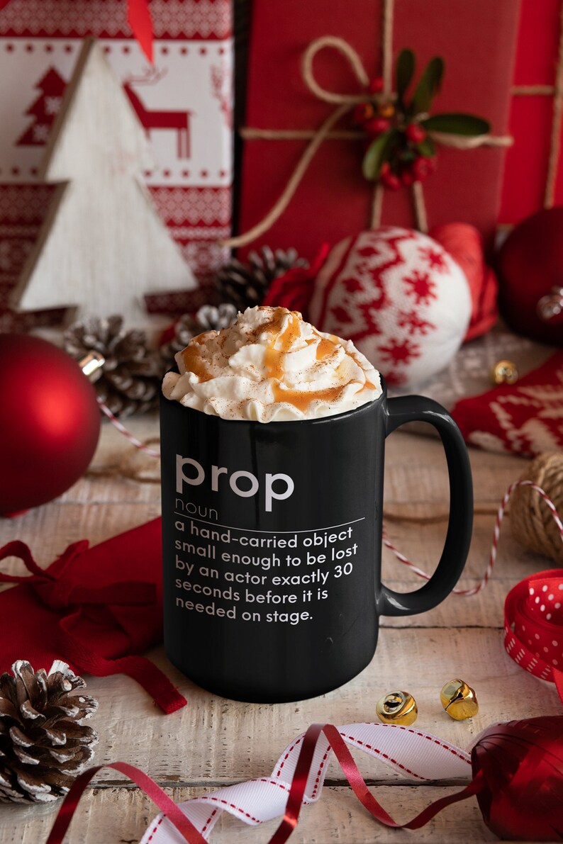 Prop Definition Funny Back Stage Tech Crew Glossy Black 15 Oz. Mug - Etsy