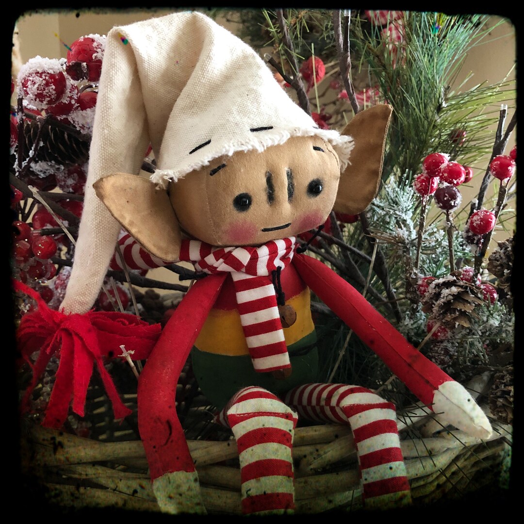 Primitive “merry & Bright” Christmas Elf - Etsy