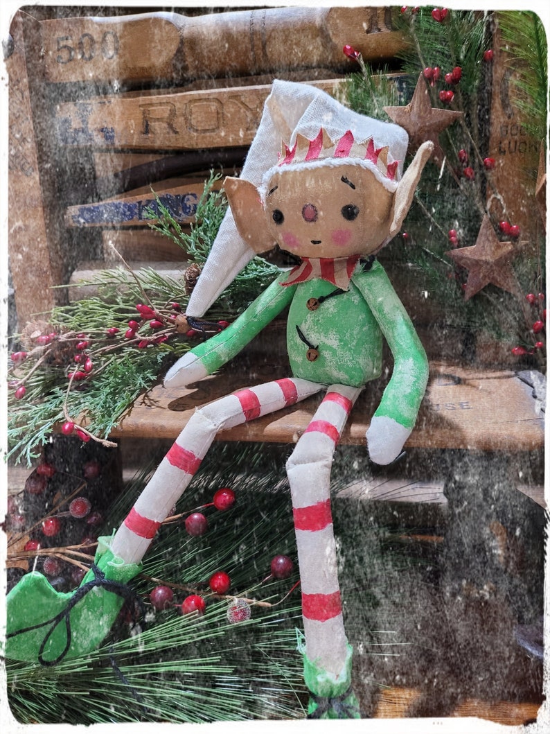 Primitive Christmas Elf "jingle" - Etsy