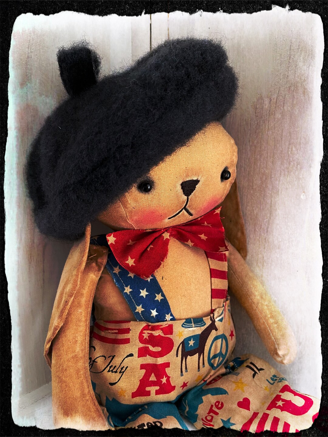 Primitive USA Patriotic Rabbit - Etsy
