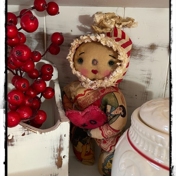Primitive Valentine Doll - Etsy