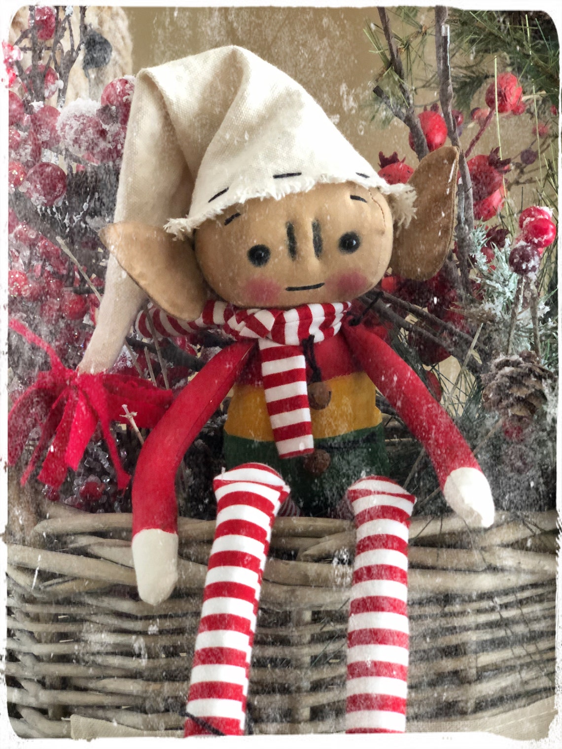 Primitive merry & Bright Christmas Elf | Etsy